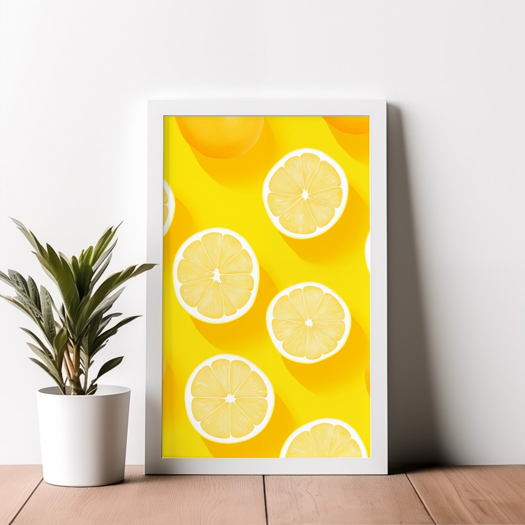 Lemon Collage Printable Art, Fresh Lemon Poster, DIY Digital Artwork ...