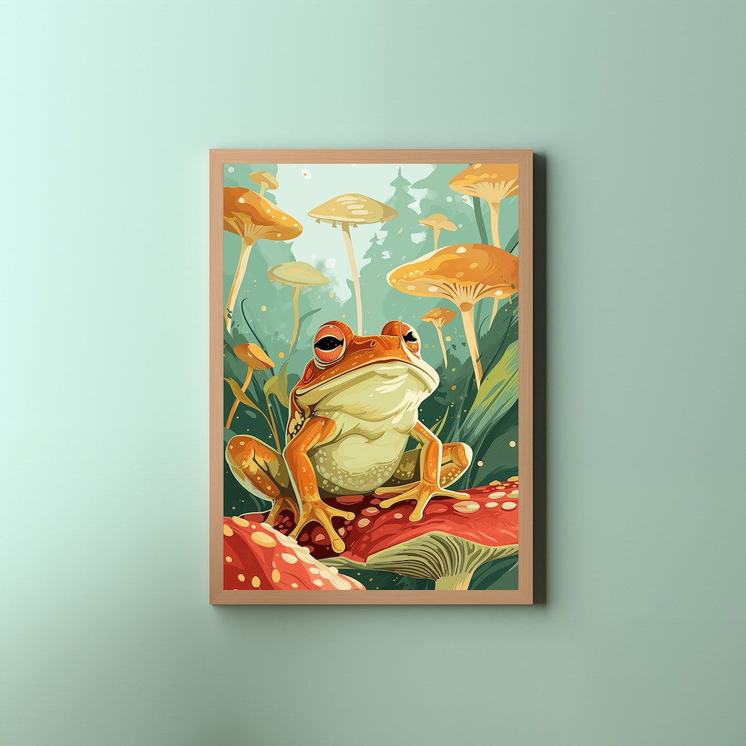 Serious Frog Printable Art, Frog Poster, DIY Digital Artwork, Digital ...