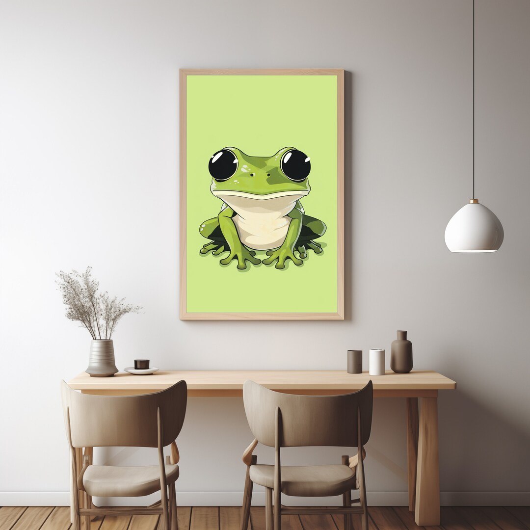 Funny Frog Printable Art, Frog Poster, DIY Digital Artwork, Digital ...