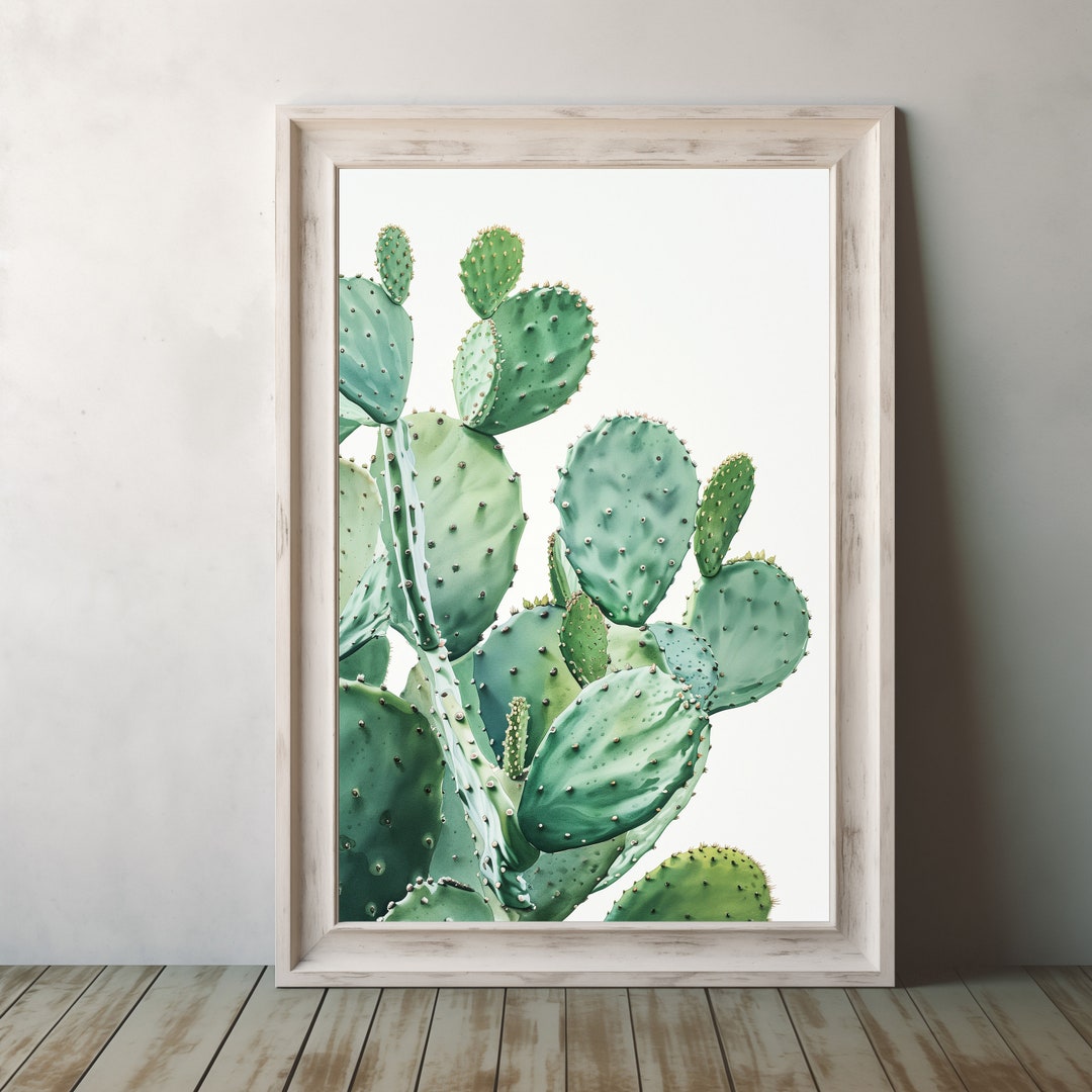 Prickly Cactus Printable Art, Flat Cacti Poster, DIY Digital Artwork ...