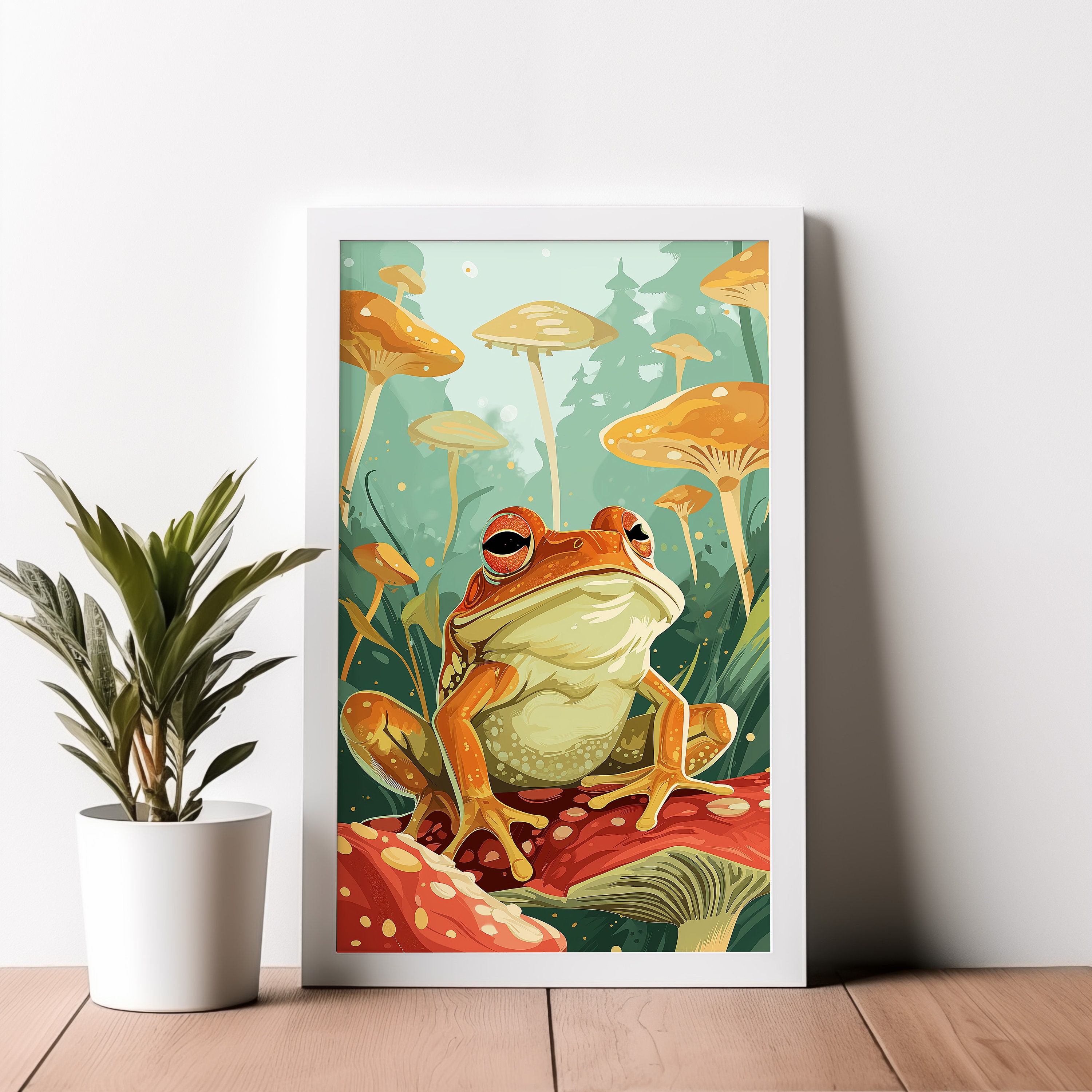 Serious Frog Printable Art, Frog Poster, DIY Digital Artwork, Digital ...