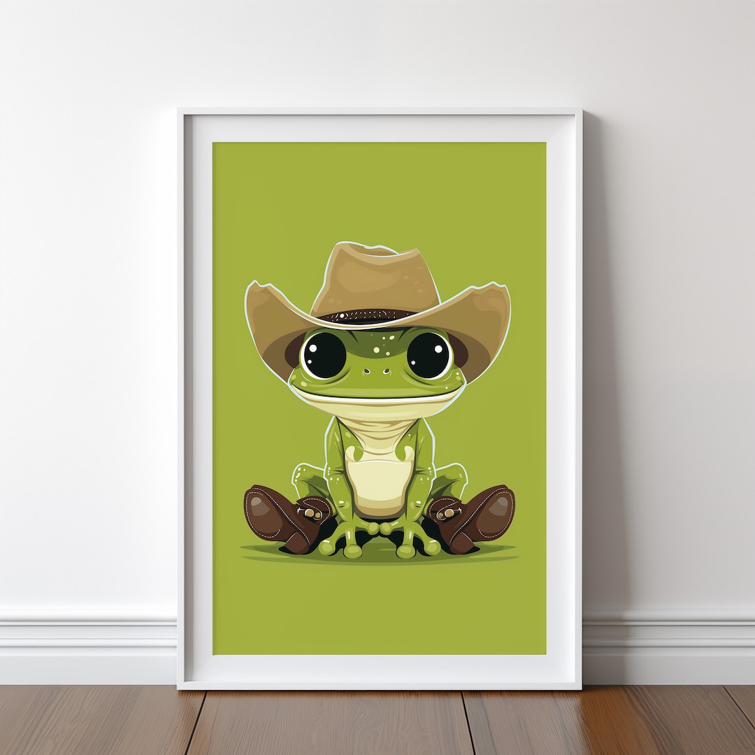 Western Frog Printable Art, Funny Frog Poster, DIY Digital Artwork ...
