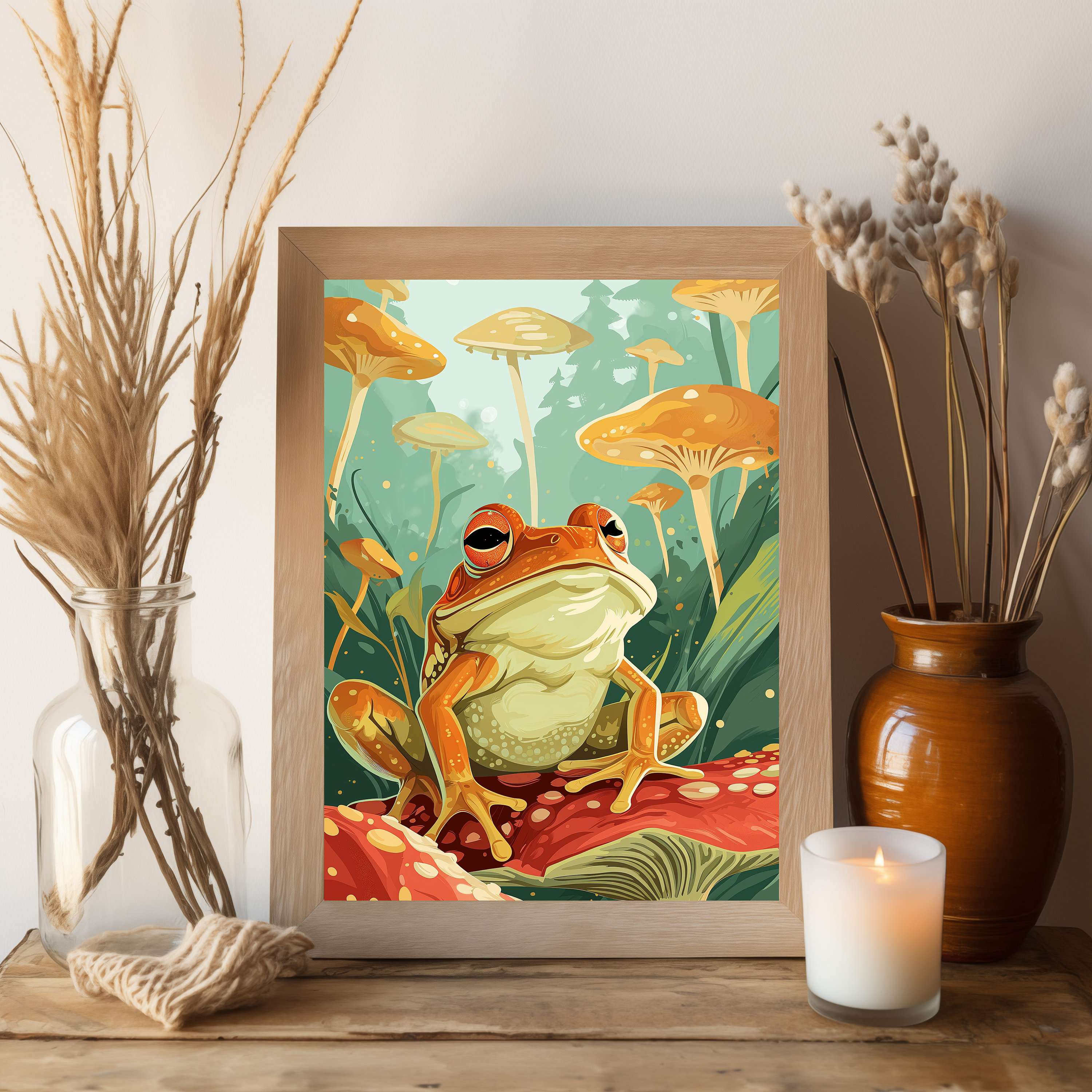 Serious Frog Printable Art, Frog Poster, DIY Digital Artwork, Digital ...