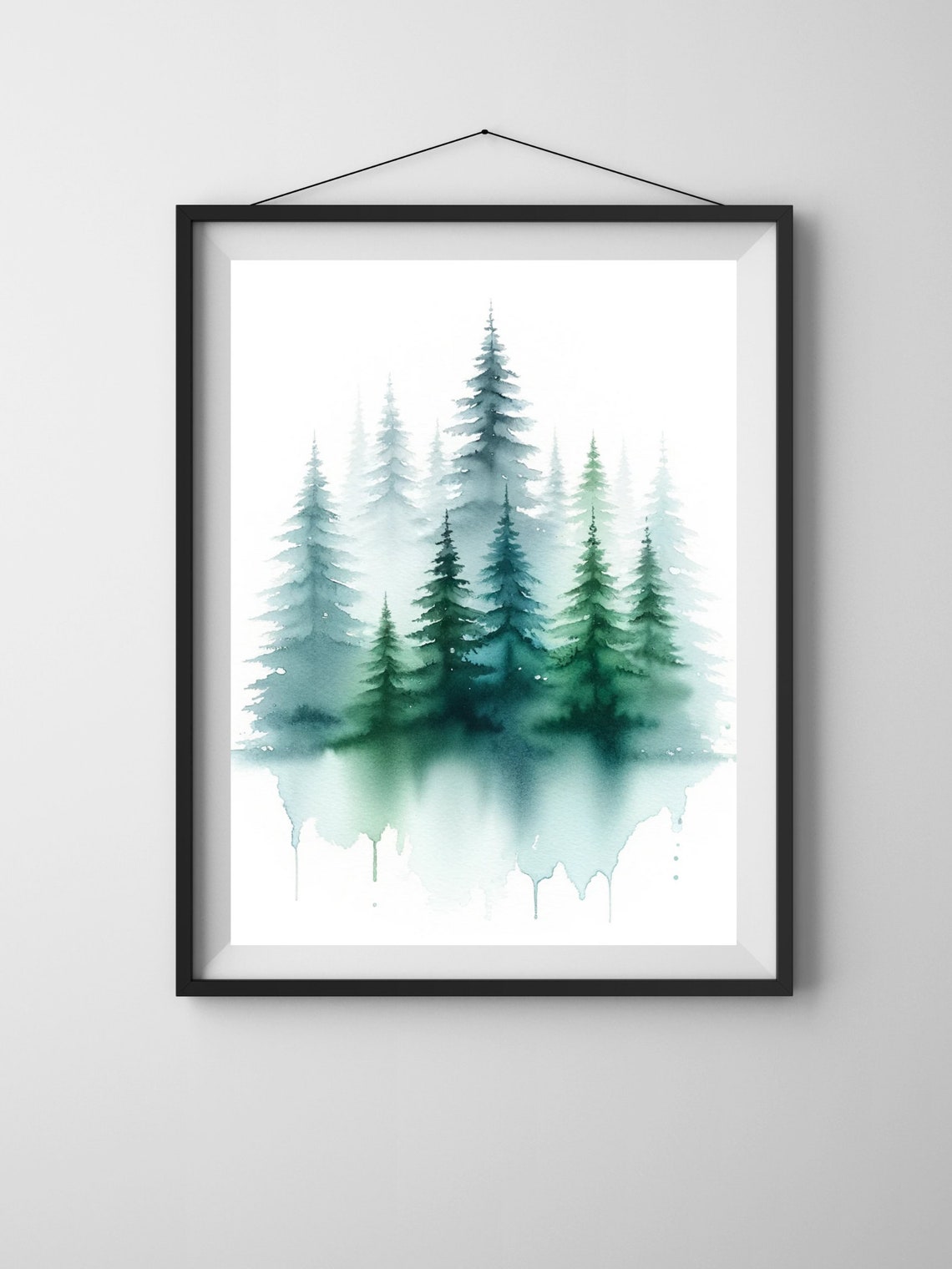Watercolor Pine Tree Print - Etsy