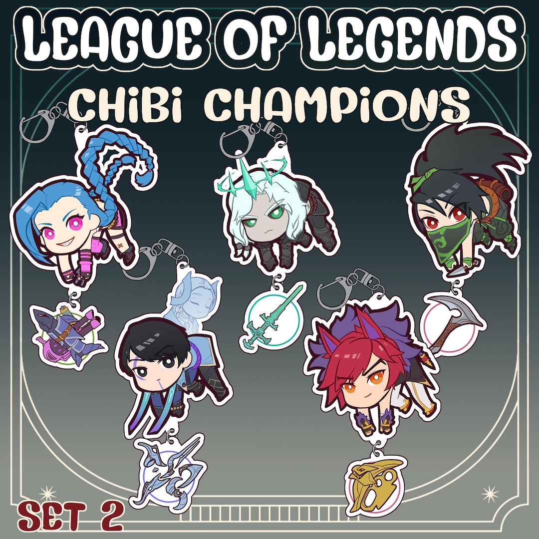 League of Legends | Chibi Champs Set 2 | Acrylic Keychain Charm | Akali ...