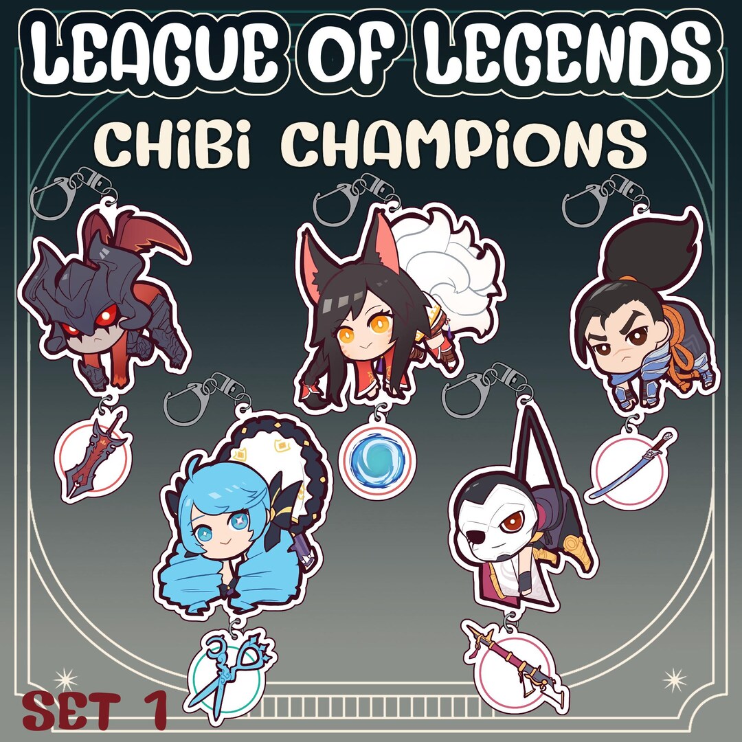 League of Legends | Chibi Champs Set 1 | Acrylic Keychain Charm ...