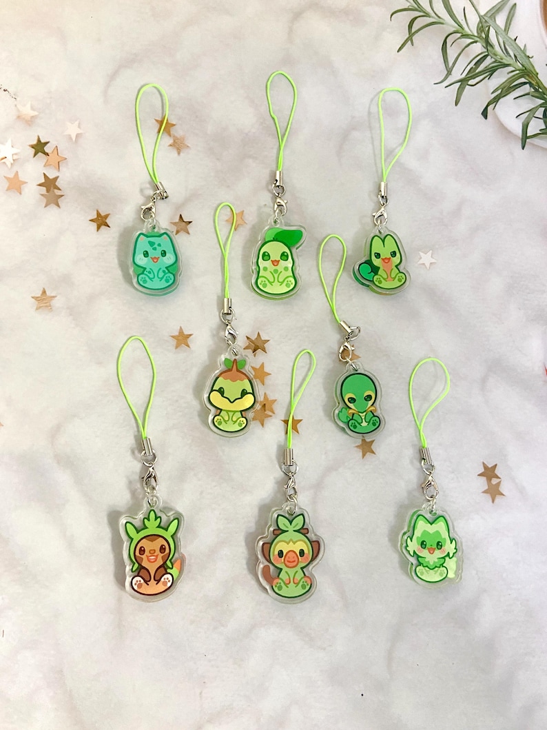 Pokemon Acrylic Phone Charm : Mini Starter - Etsy