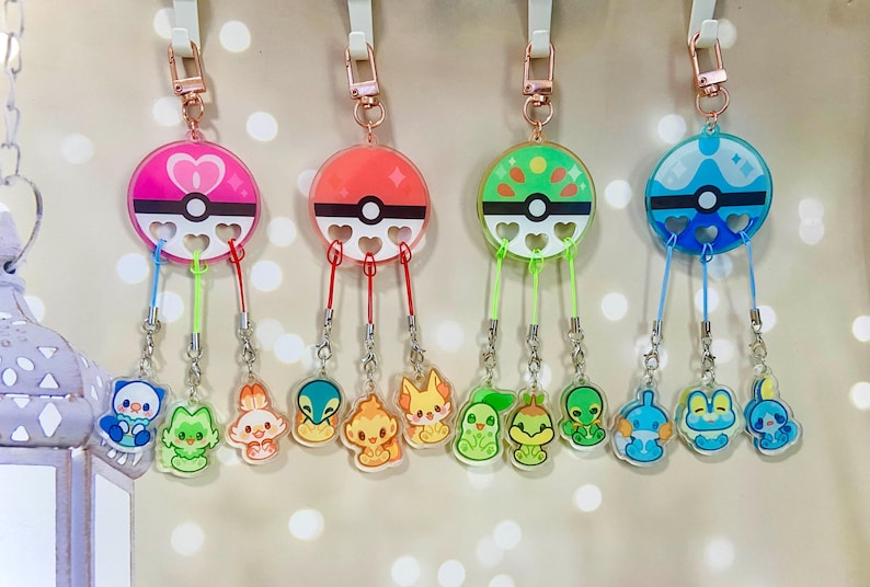 Pokemon Acrylic Phone Charm : Mini Starter - Etsy