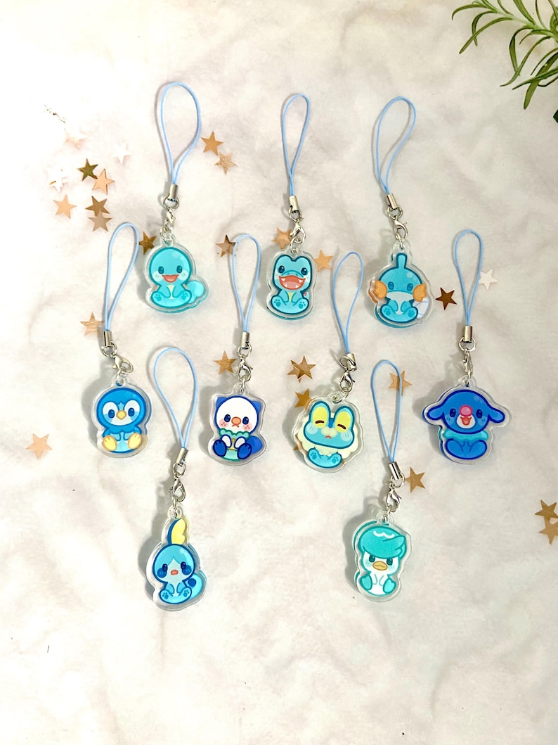 Pokemon Acrylic Phone Charm : Mini Starter - Etsy