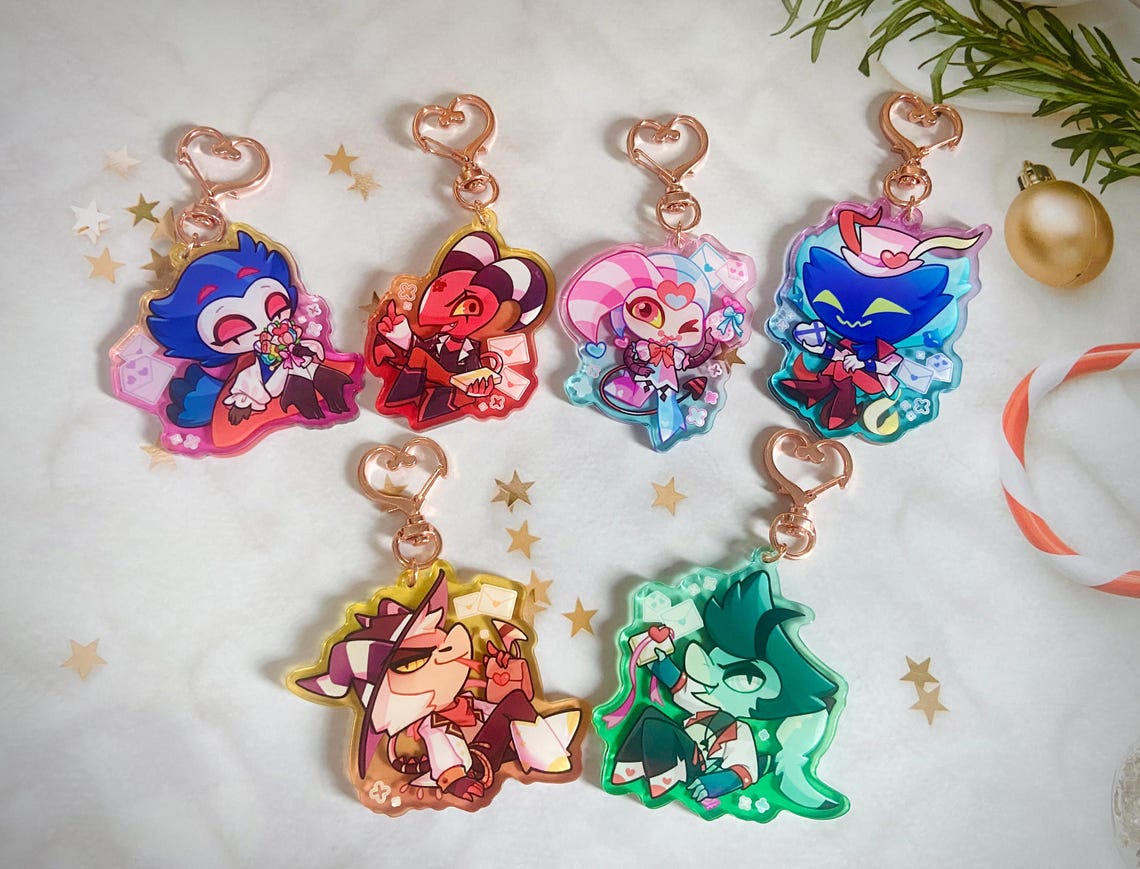 Helluva Boss Acrylic Keychains : Gift 4U Blitzo , Stolas , Striker ...