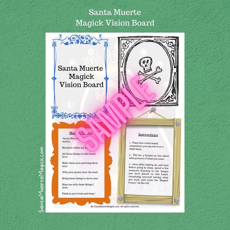 Santa Muerte Magick Vision Board Digital Download - Etsy