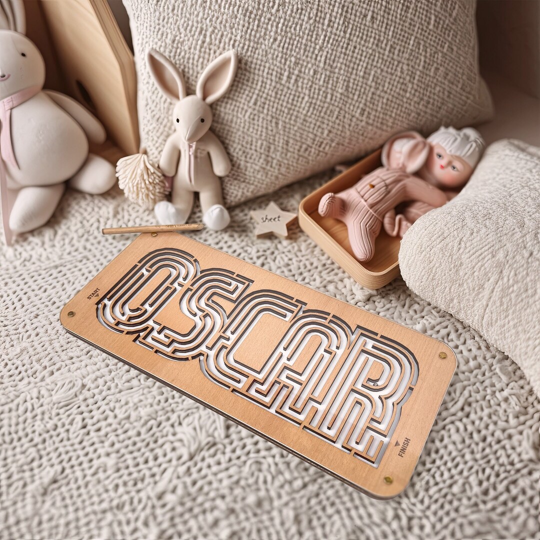 Personalized Maze Name Sign With Magnetic Ball for Kids, Interactive ...