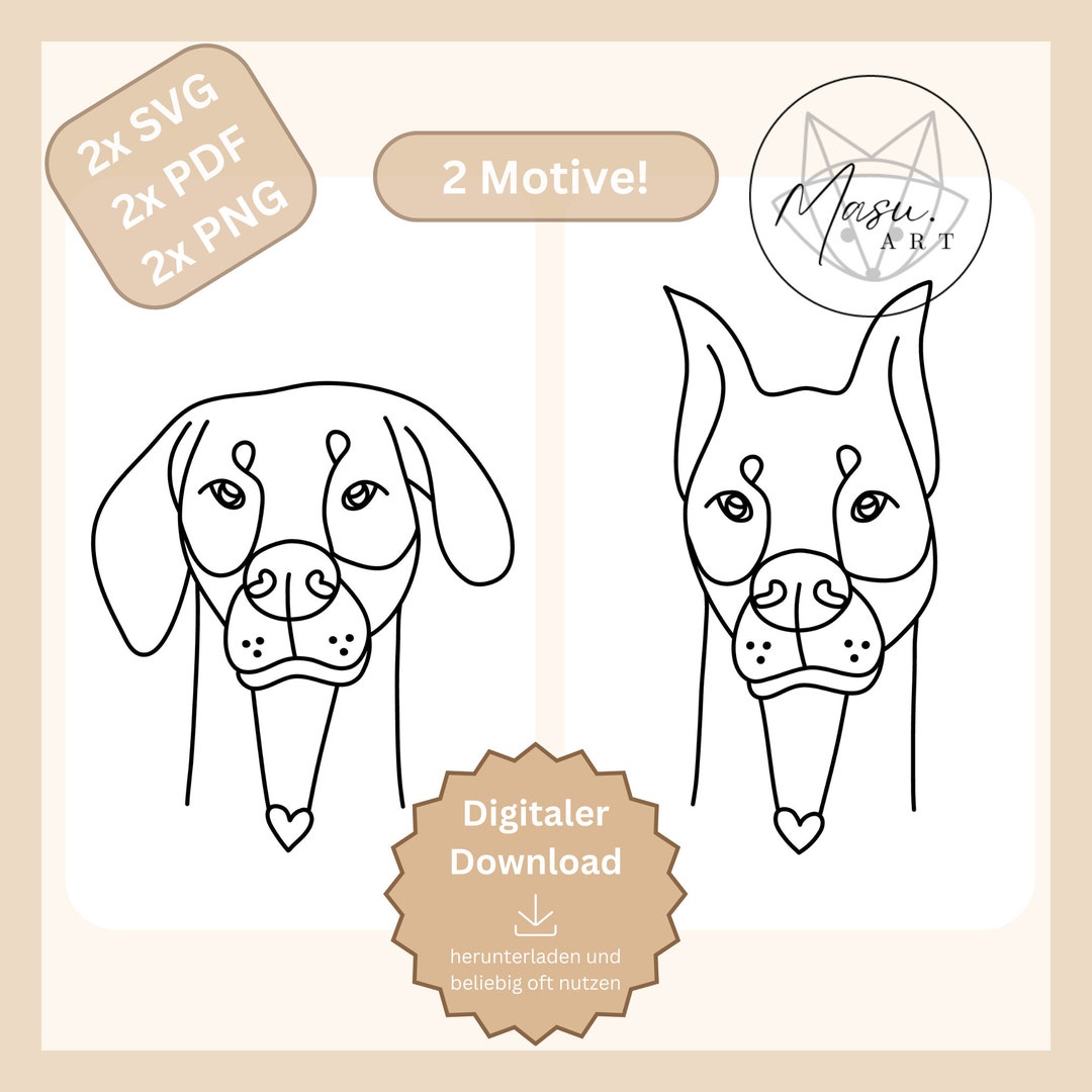 Doberman Doberman Undocked Doberman Docked Plotter File SVG PNG PDF Dog ...