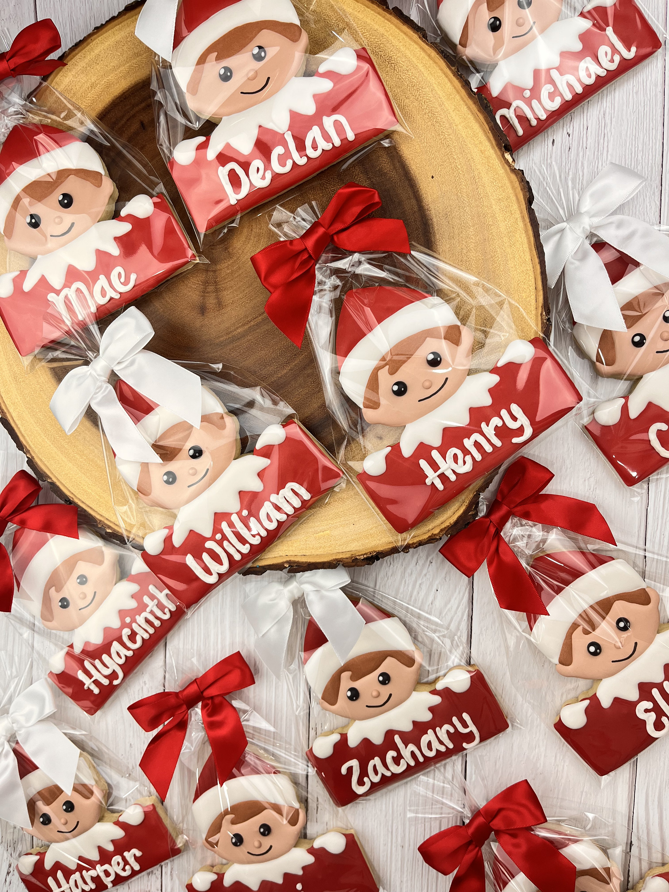 PERSONALIZED Elf SUGAR COOKIE, Elf Christmas Cookies, Cookies Decorated ...