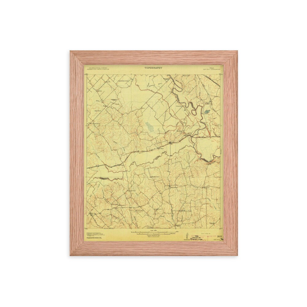 Gay Hill Texas 1914 Old Archival Map of Gay Hill Framed - Etsy