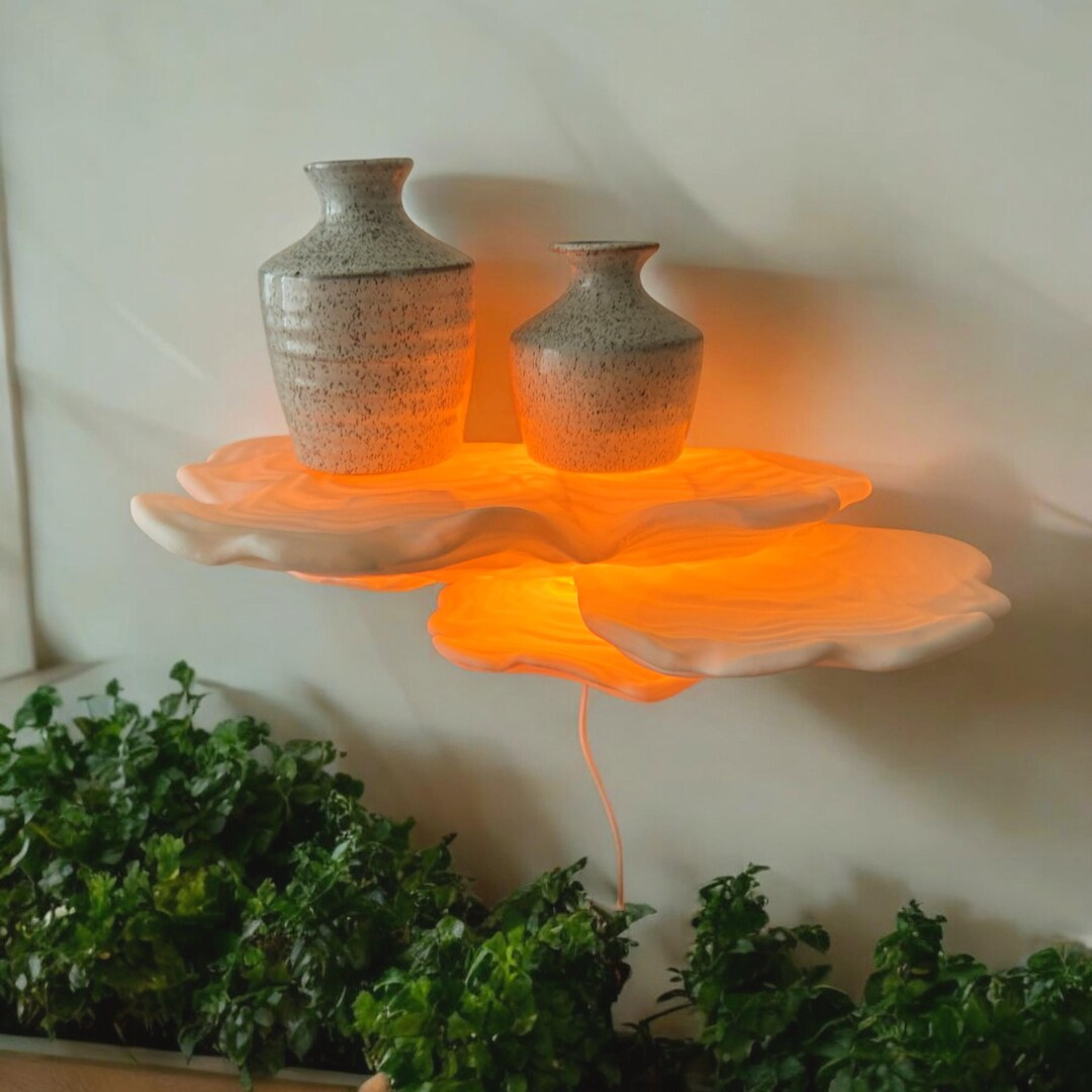 Layered Mushroom LED Shelf - 15 Color USB Lamp - Organic Garden Living ...
