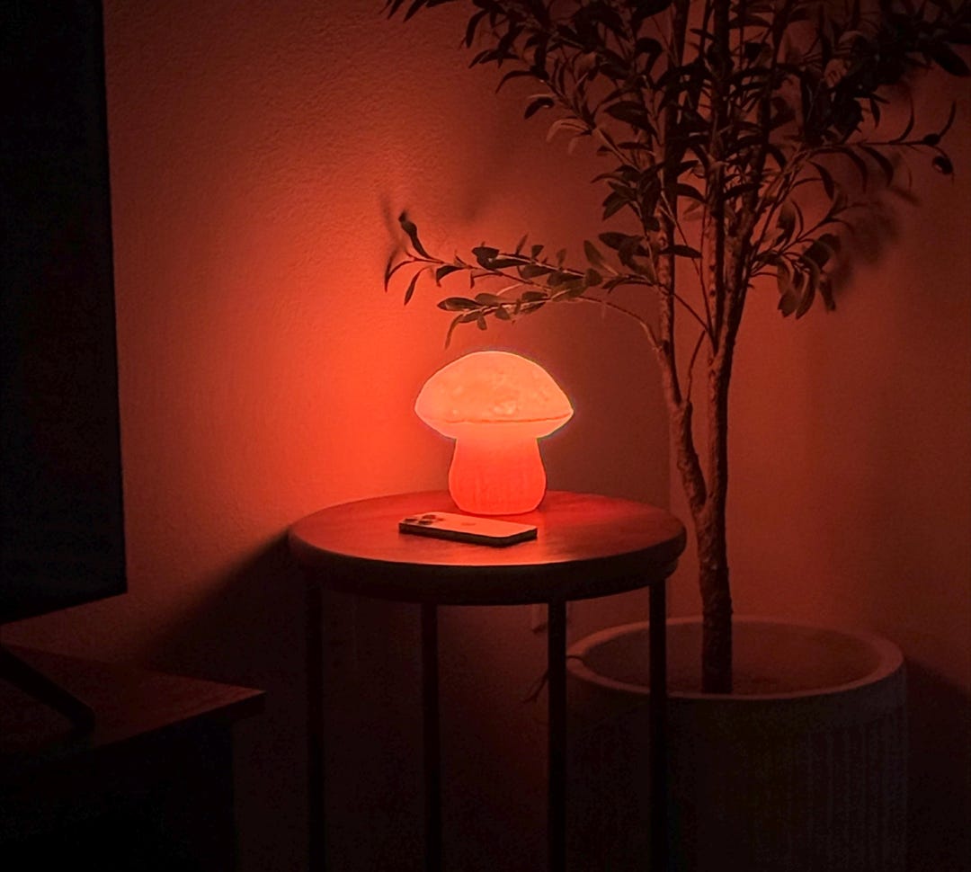 Cozy Mushroom Lamp - Warm Light Table Lamp for Bedroom, Living Room ...