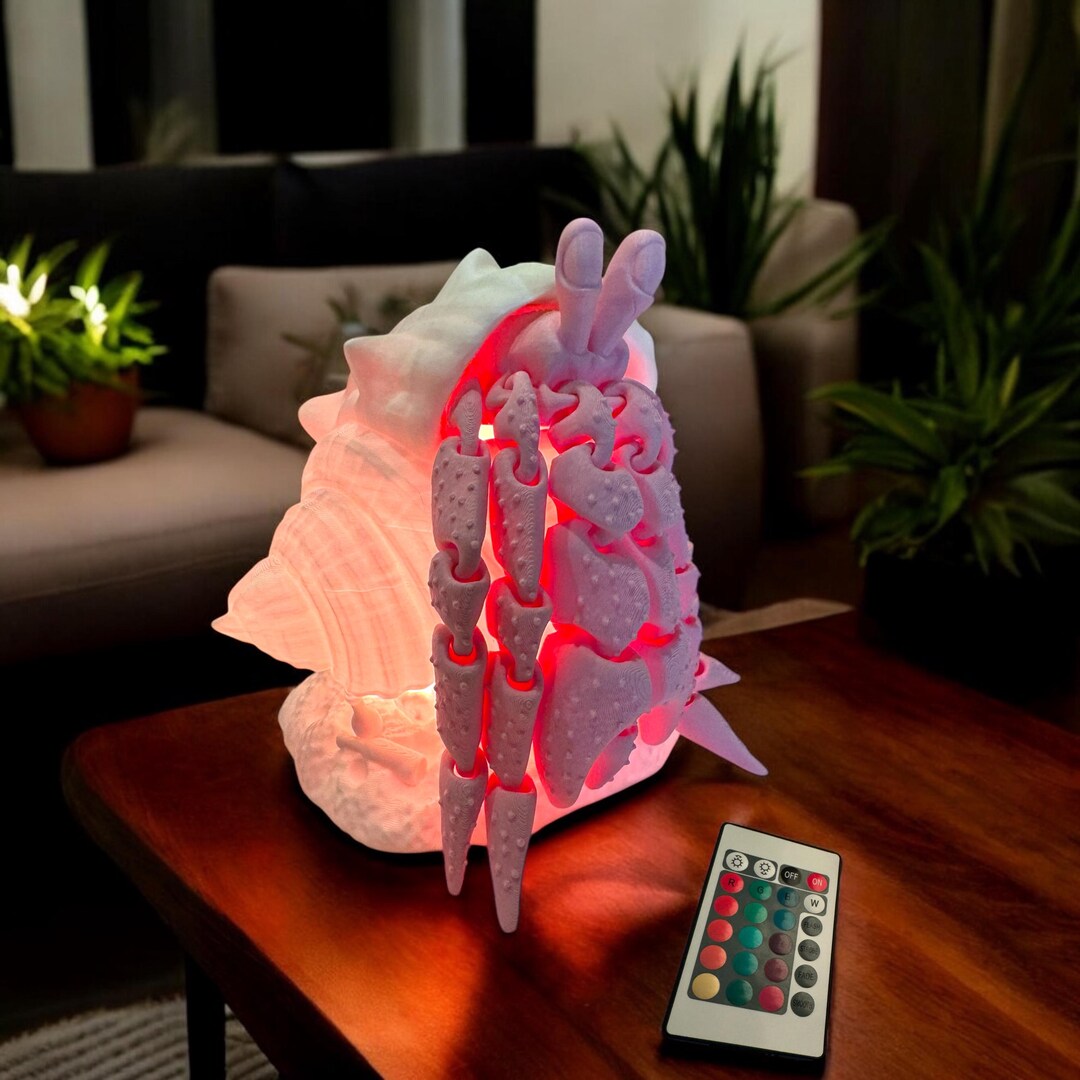 Glowing Hermit Crab Table Lamp USB LED Shell Lamp, 15 Colors, Dimmable ...