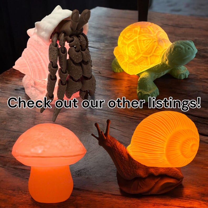 Glowing Hermit Crab Table Lamp - USB LED Shell Lamp, 15 Colors ...
