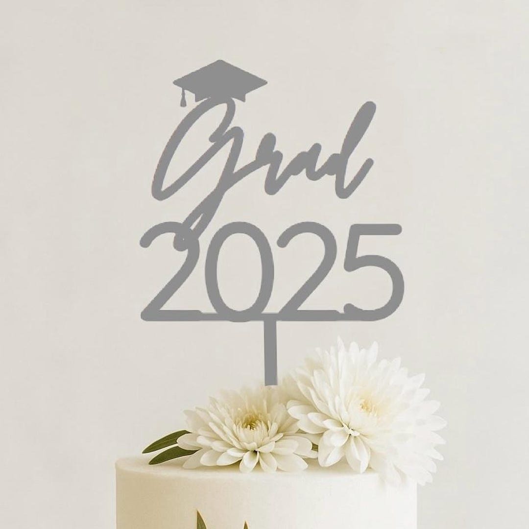 Grad 2025 Cake Topper – Graduation Party Cake Decoration, Plastic Class ...