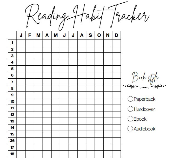 Reading Habit Tracker - Etsy