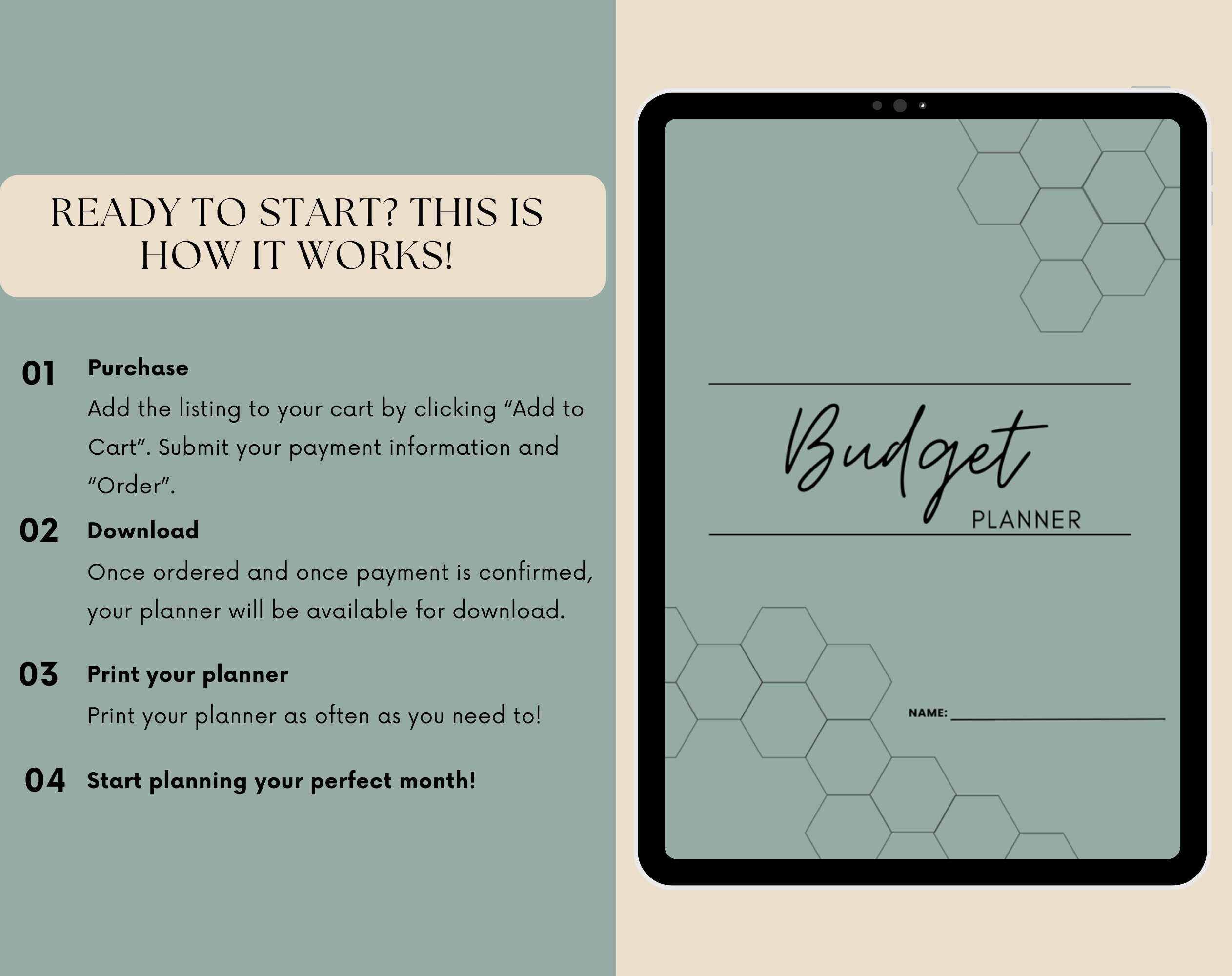 Digital Budget Planner | Printable | Finance Planner | Instant Download ...