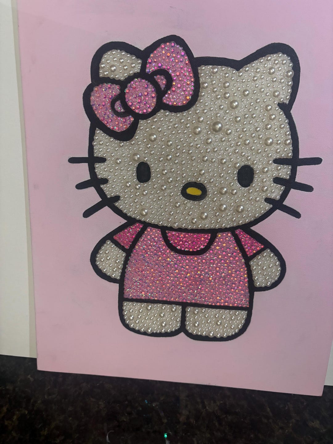 Bedazzled Hello Kitty Painting - Hello Kitty Wall Decor - Jewelry ...