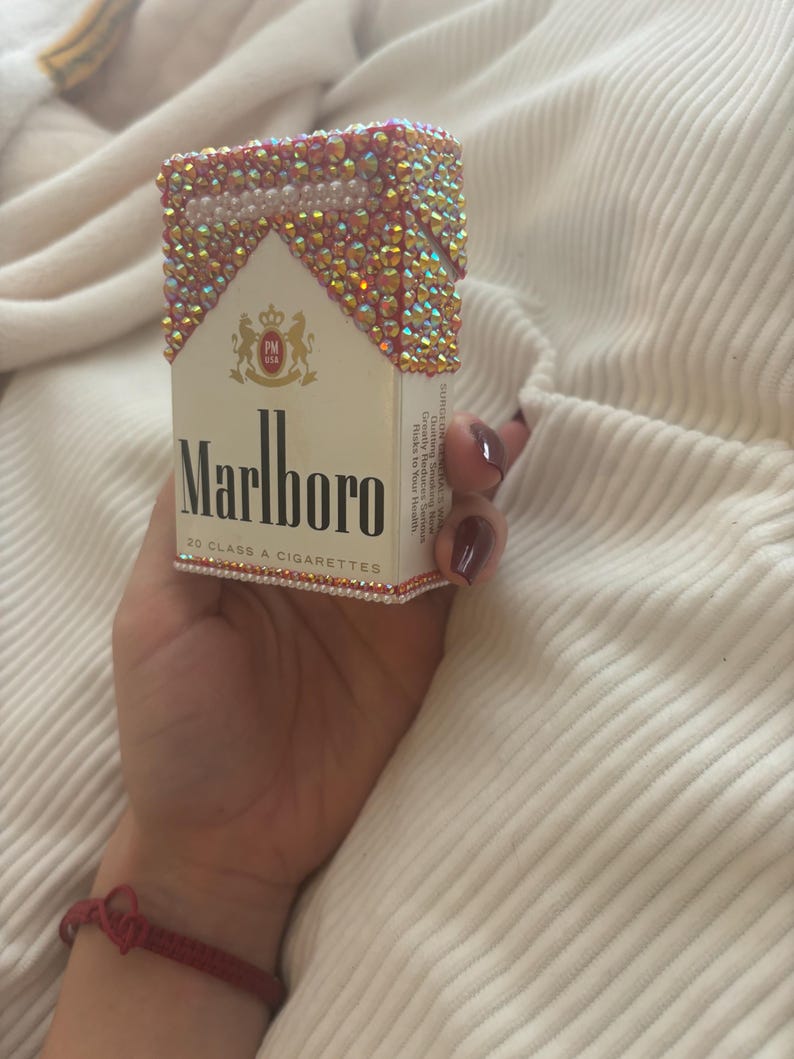 Handmade Bedazzled Cigarette Box - Unique Bling Tobacco Holder ...