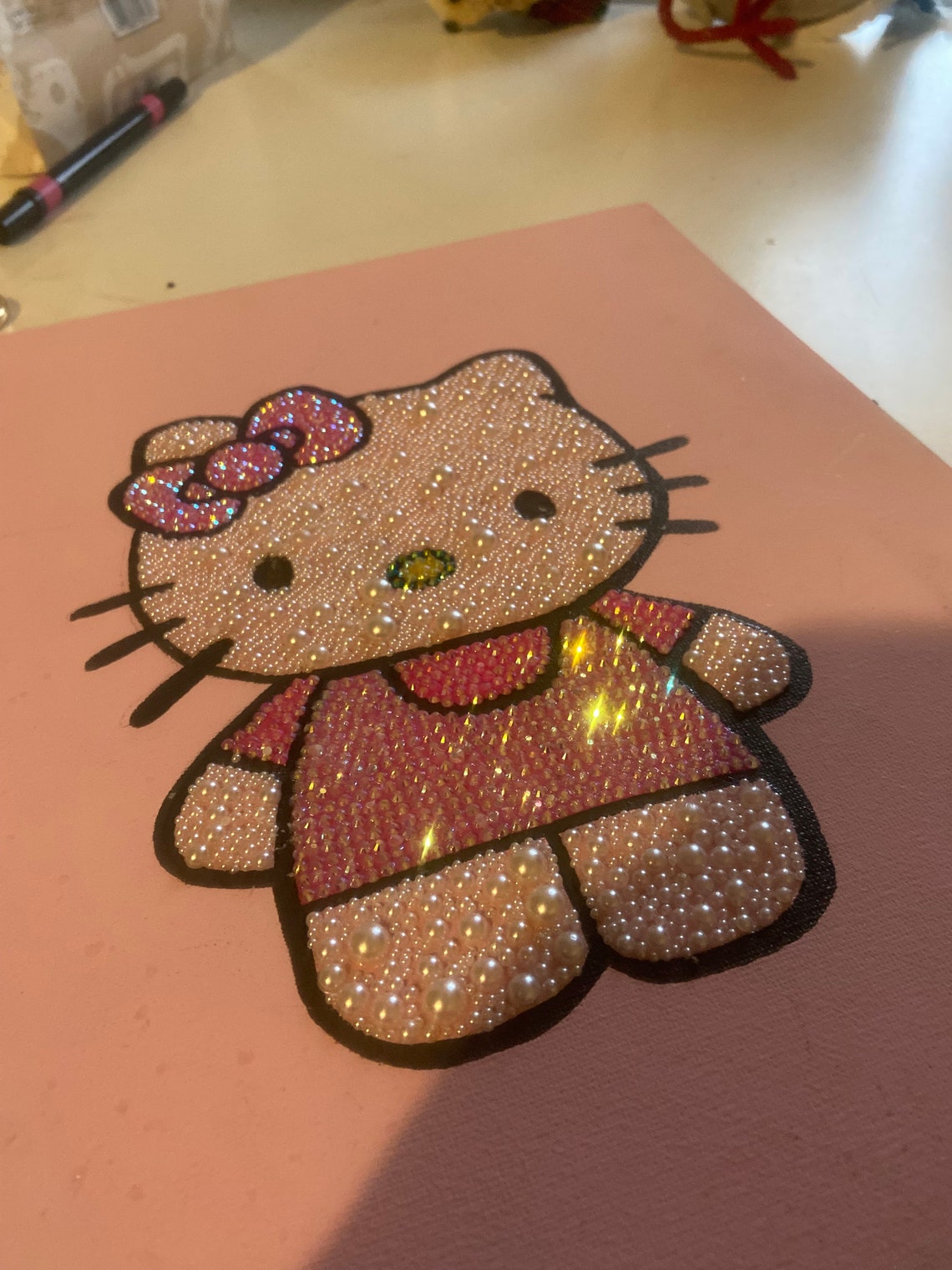 Bedazzled Hello Kitty Painting Hello Kitty Wall Decor Jewelry Painting ...