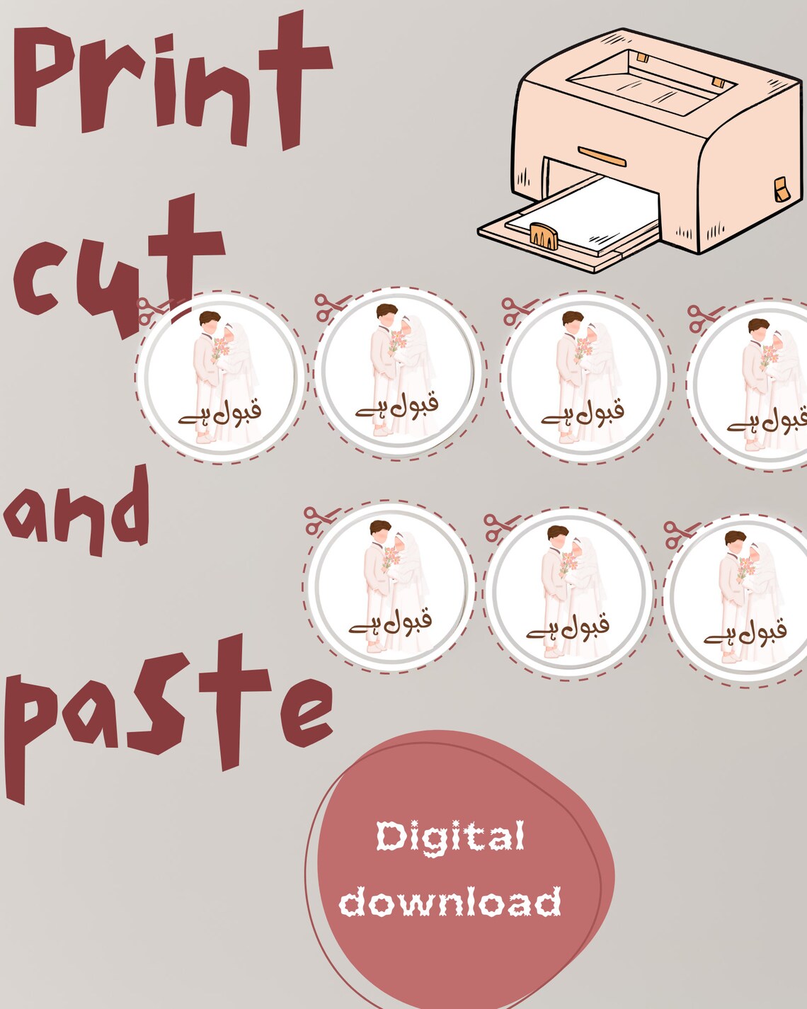 Islamic Printable Stickers for Nikah Guest Favour Sticker Gift Tags ...