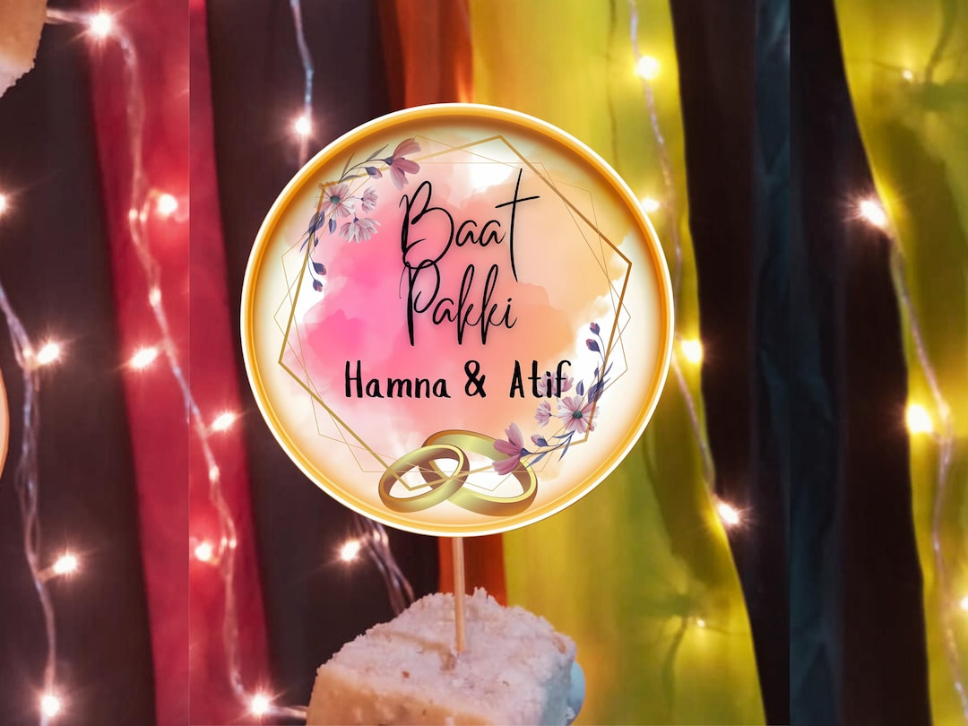 Baat Pakki Stickers: Watercolor Floral Engagement Party Favors - Etsy