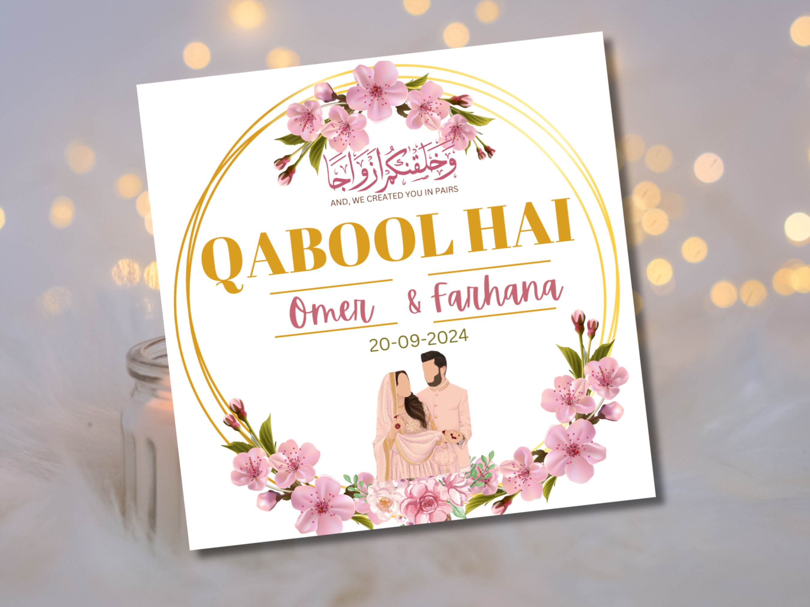 Methai Topper Customized Nikkah Ceremony Tags Qabool Hai Tags Nikkah ...