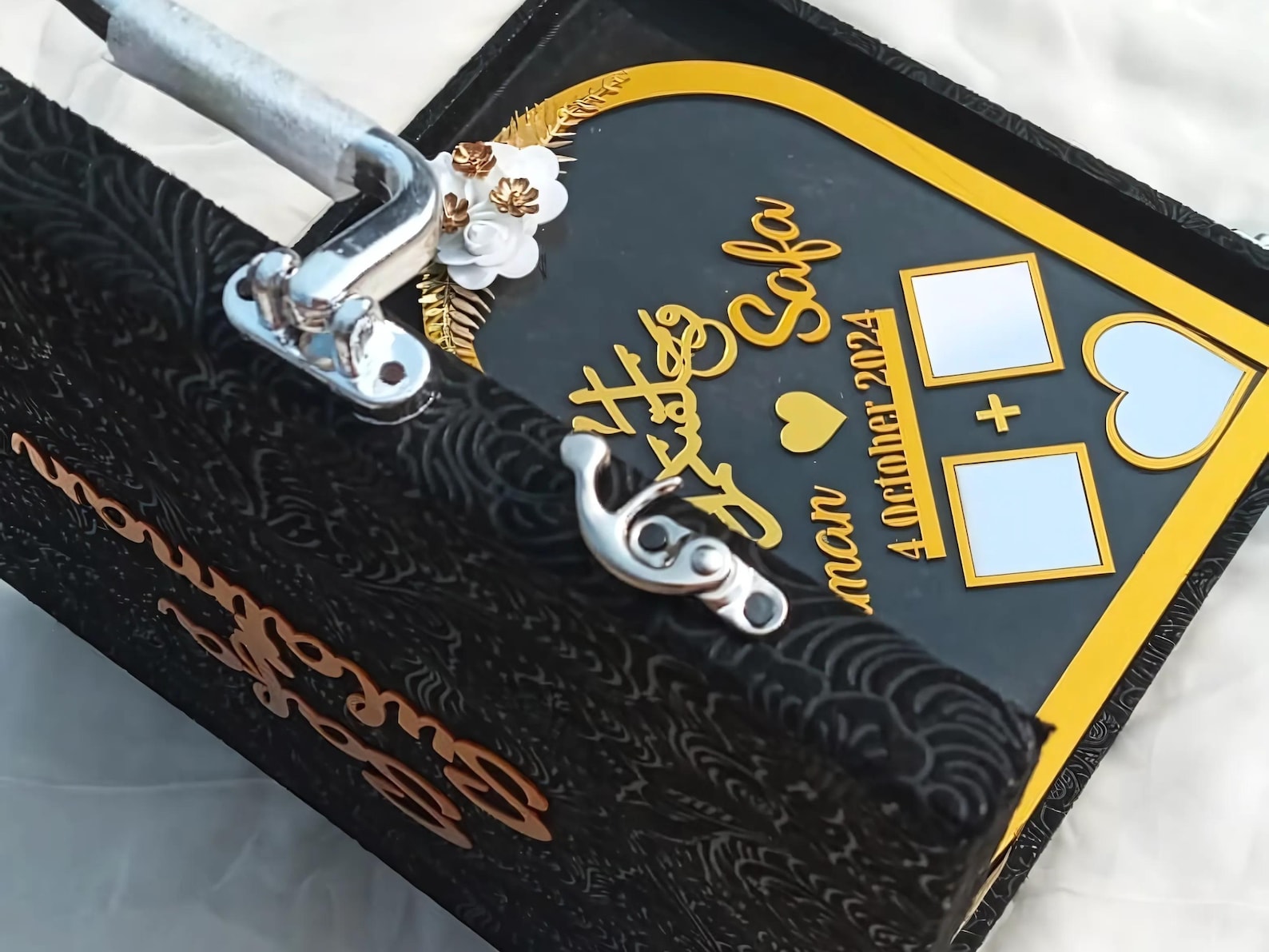 Acrylic Heart Shape Nikah Thumbprints Board Frame Personalized Muslim ...