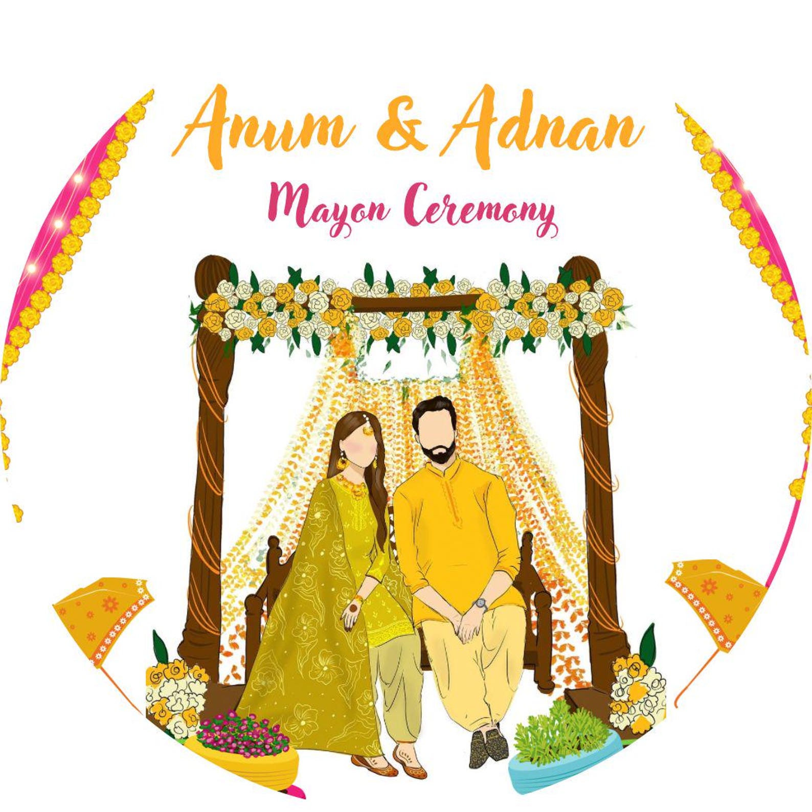 Date Fixed Wedding Stickers Muslim Wedding Decoration Engagement ...