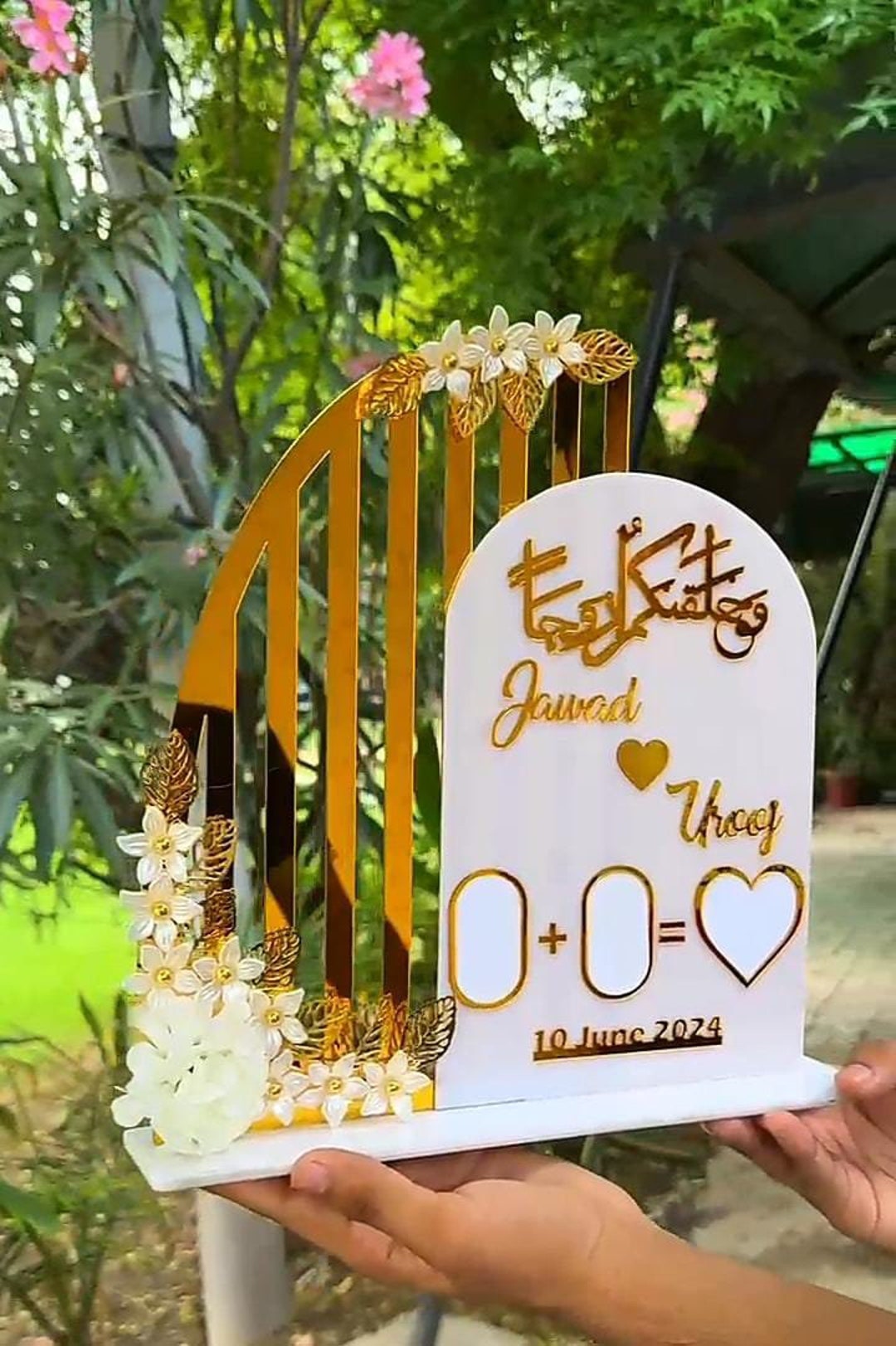 Personalized Acrylic Nikkah Stand Acrylic Plaque Islamic Wedding Board ...