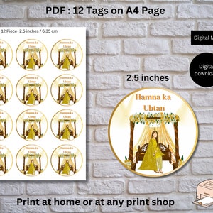 Methai Topper Mehndi Tags Favour Sticker Muslim Desi Pakistani Wedding ...