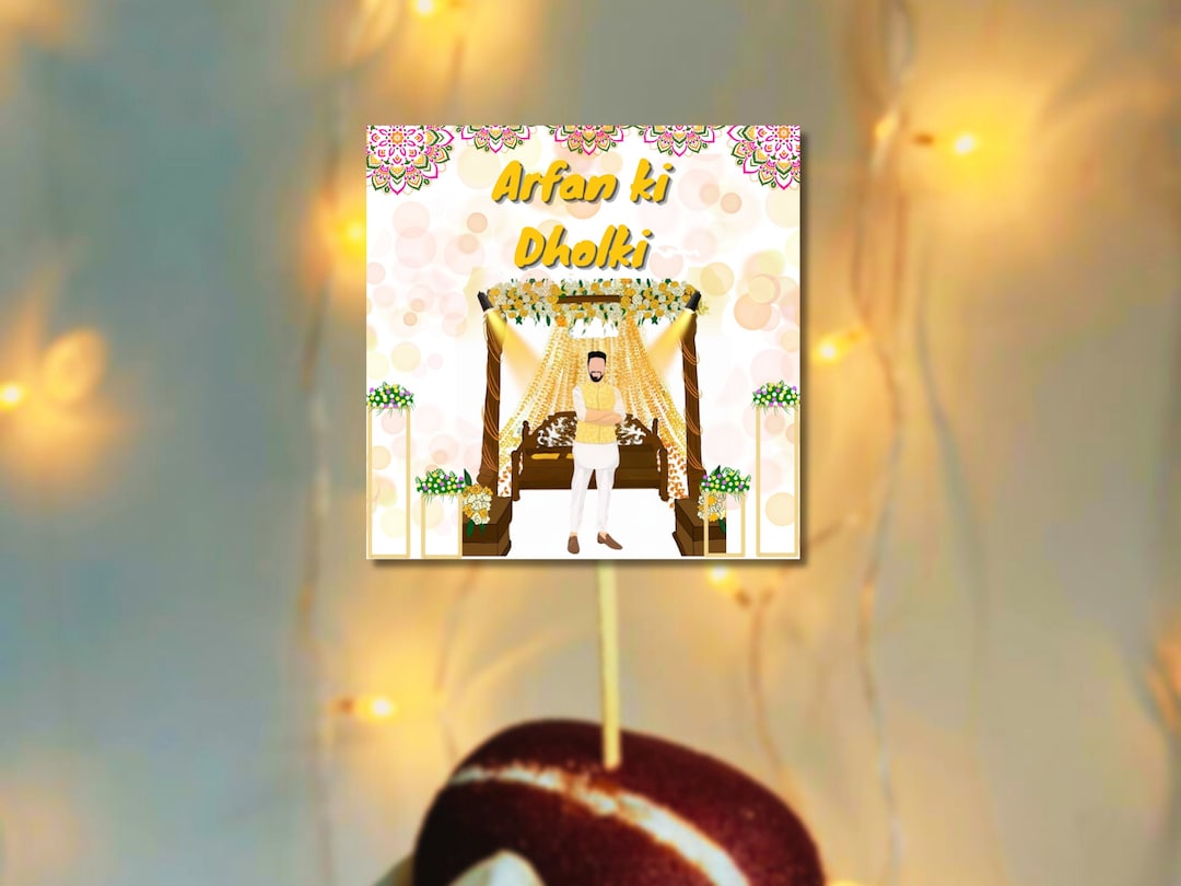 Dholki Methai Topper Mehndi Tags Favour Sticker Muslim Desi Pakistani ...