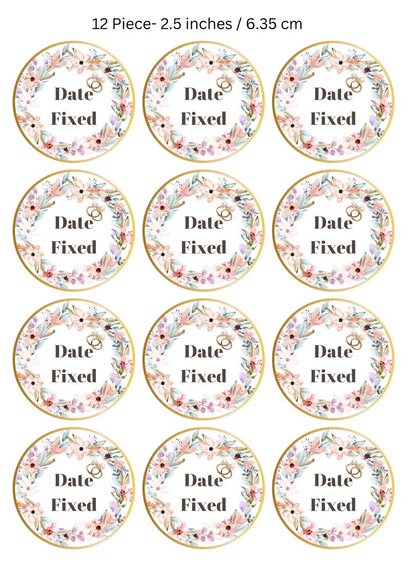 Date Fixed Wedding Stickers Muslim Wedding Decoration Engagement ...