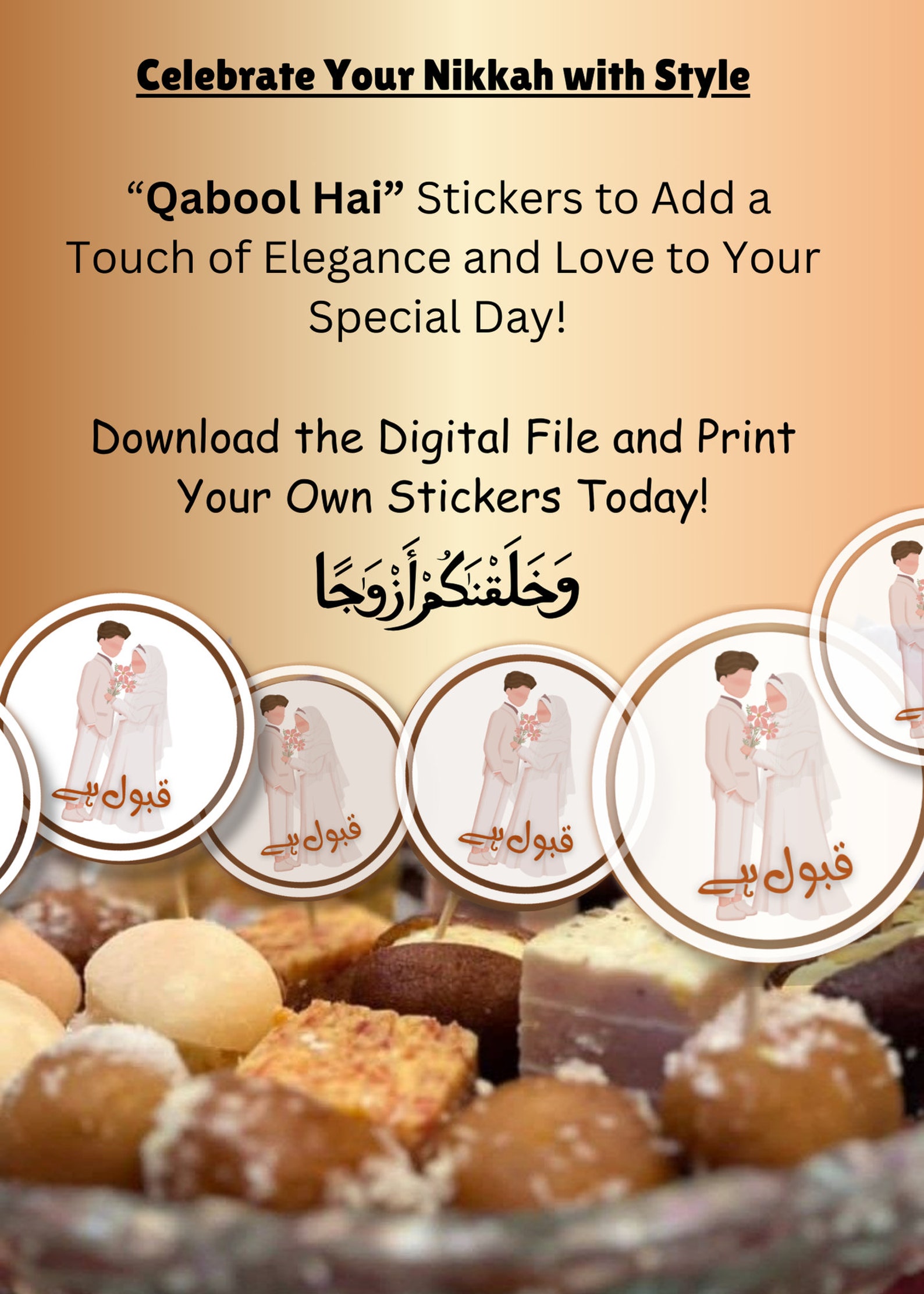 Islamic Printable Stickers for Nikah Guest Favour Sticker Gift Tags ...