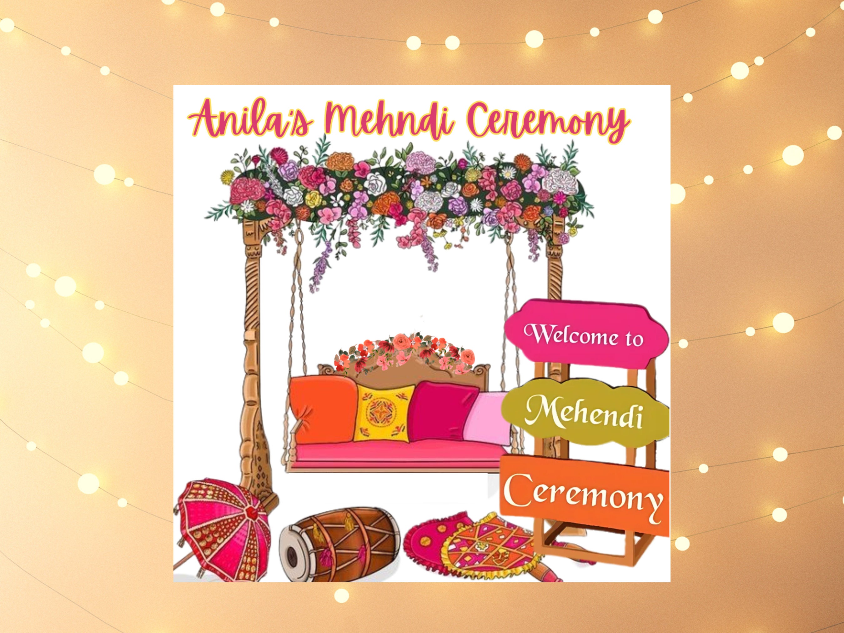 Methai Topper Mehndi Tags Favour Sticker Muslim Desi Pakistani Wedding ...