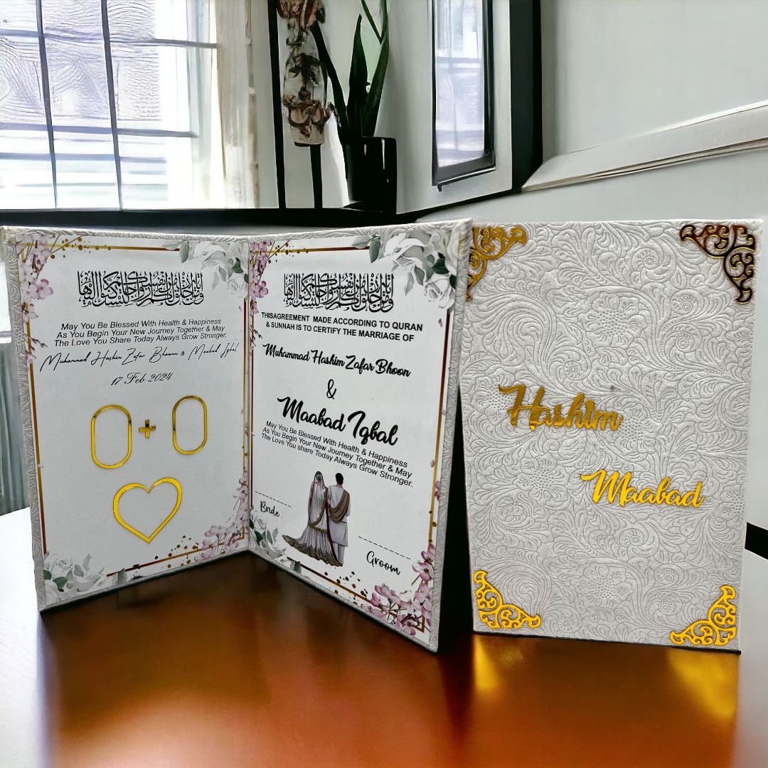 Personalized A4 Nikah Certificate Book Thumbprints and Signature ...