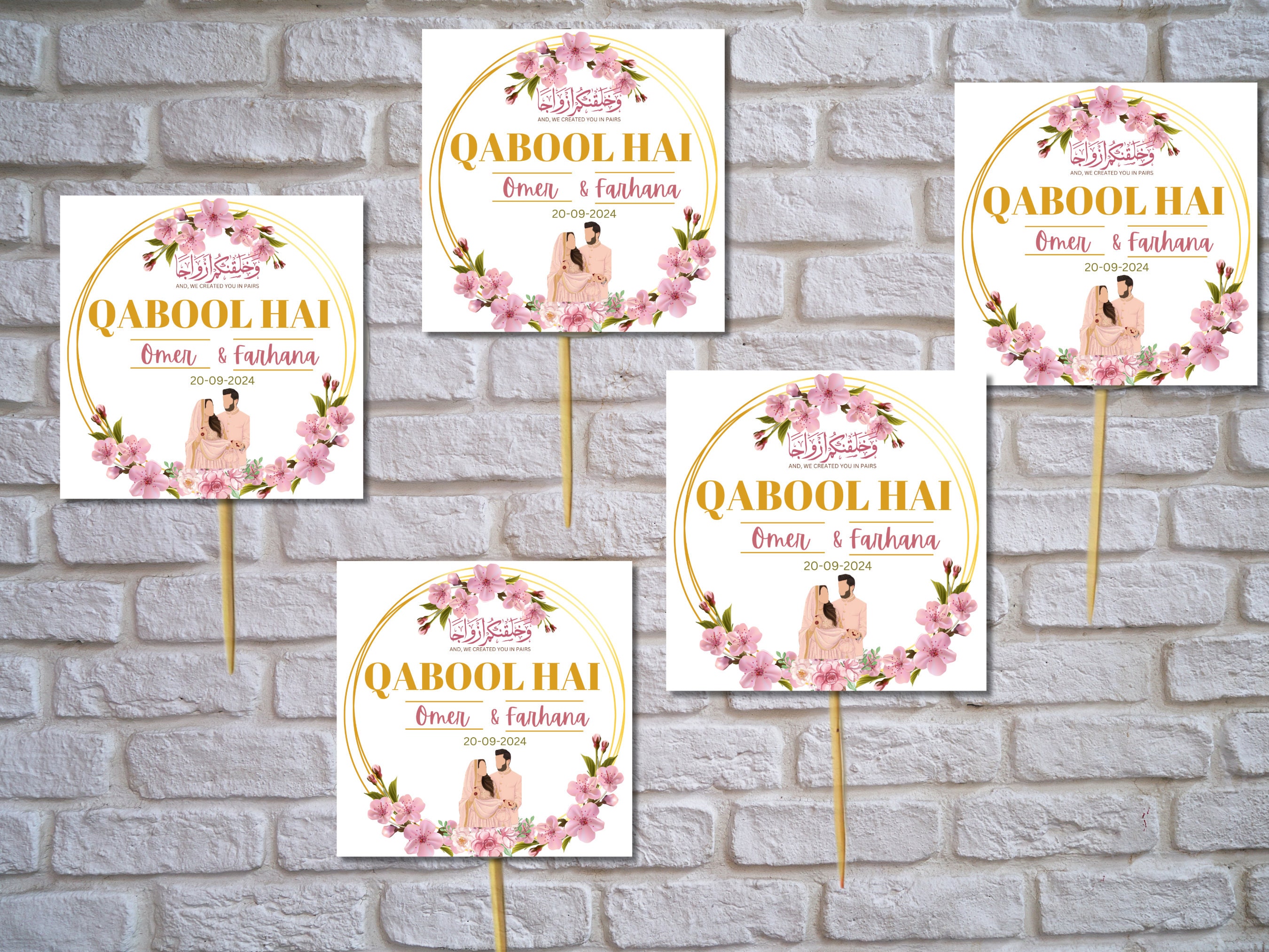 Methai Topper Customized Nikkah Ceremony Tags Qabool Hai Tags Nikkah ...