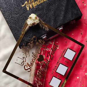 Personalized Combination Acrylic Nikkah Thumb Board & Red Nikkah ...