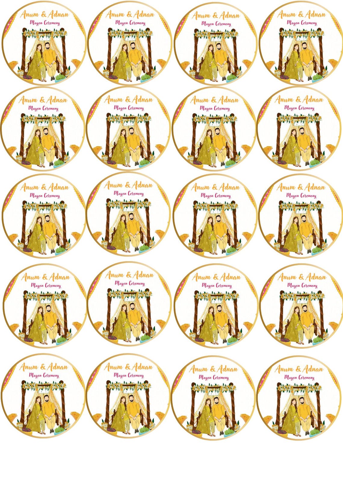 Date Fixed Wedding Stickers Muslim Wedding Decoration Engagement ...