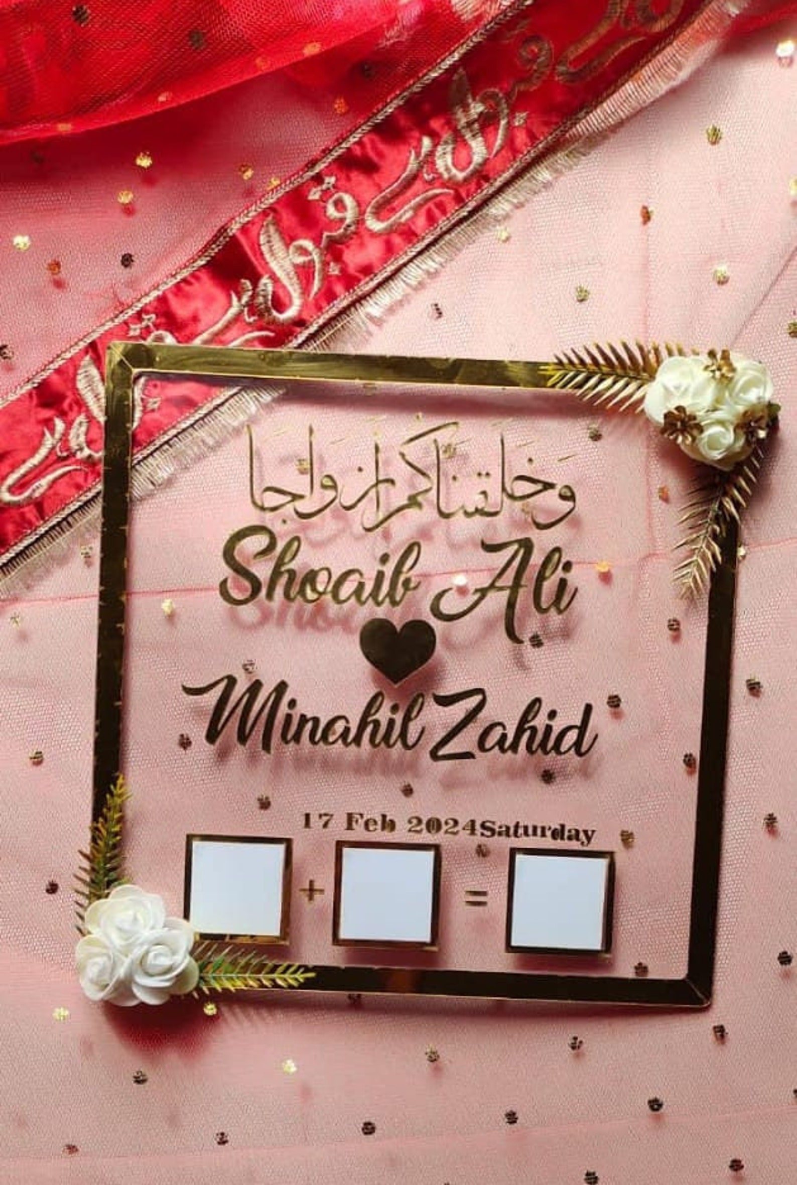 Personalized Combination Acrylic Nikkah Thumb Board & Red Nikkah ...