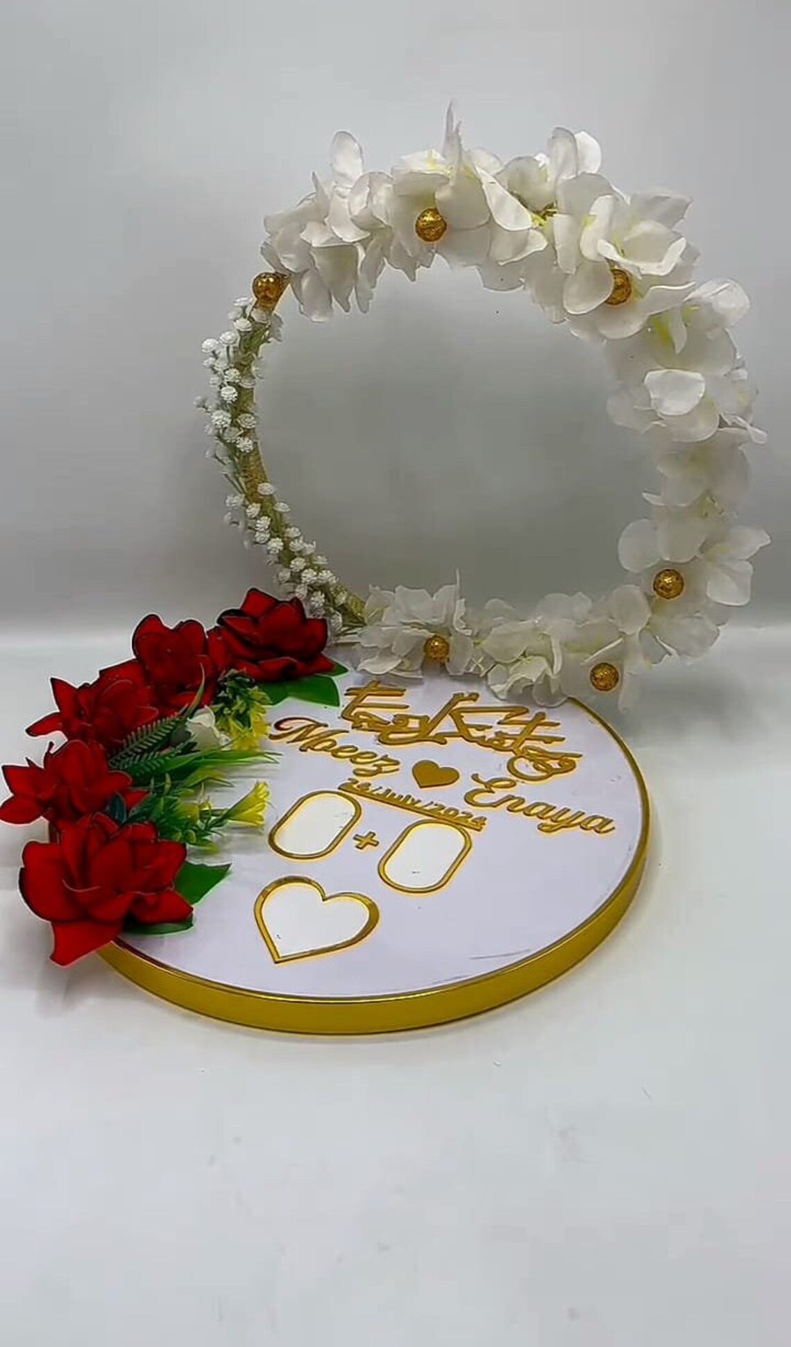 Weding Nikkah Floral Board Fingerprint Frame Islamic Acrylic Nikkah ...