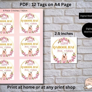 Methai Topper Customized Nikkah Ceremony Tags Qabool Hai Tags Nikkah ...