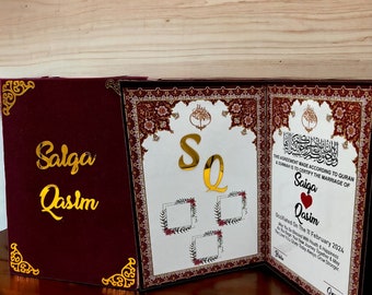 Personalized A4 Nikah Certificate Book Thumbprints and Signature ...