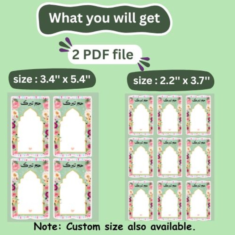Hajj Tabarruk Favor Tag Islamic Gift Tag Printable Hajj Return Gift ...