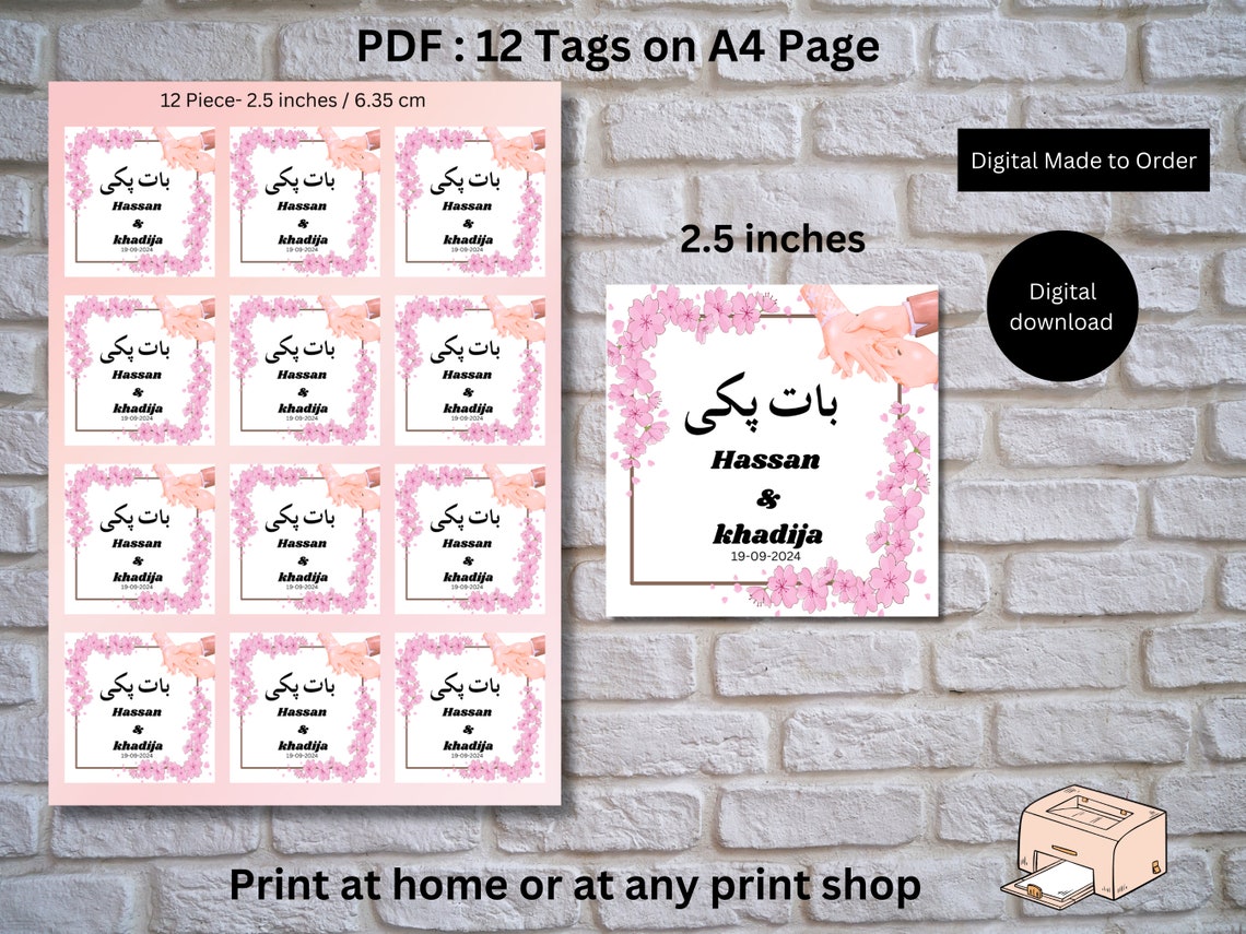 Custom Baat Pakki Wedding Engagement Topper Party Cake Cupcake Topper ...